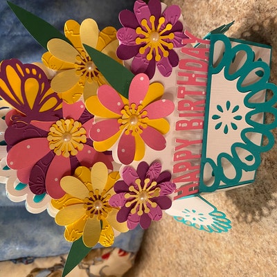 Sunshine Bouquet Card in A Box 3D SVG - Etsy