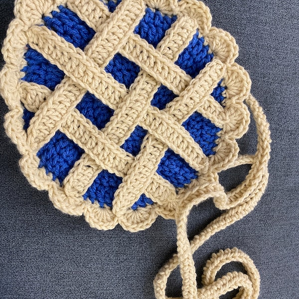 Crochet Pie Tote Bag, Blueberry Pie Bag, Cherry Pie Bag, Crochet ...