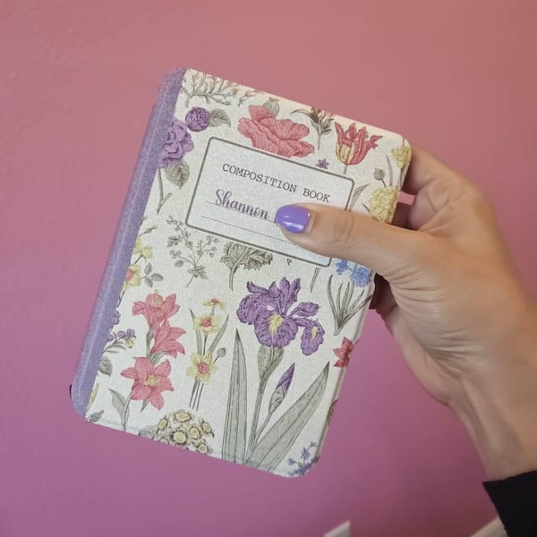 Purple Floral All New Kindle 11th Gen 2024 Case Composition Book Kobo ...