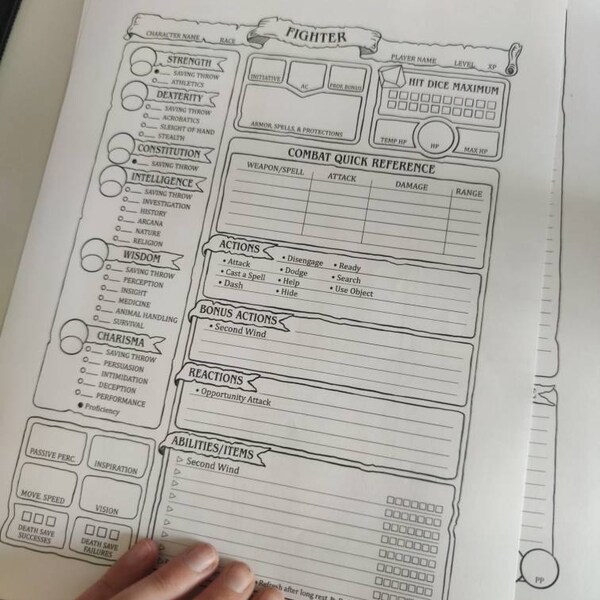 Custom / Multiclass Character Sheet - D&D 5e - Etsy