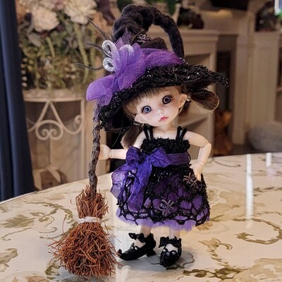 Set of 5 Miniature Handmade Round Excelsior Brooms 6-6.5 Witch ...