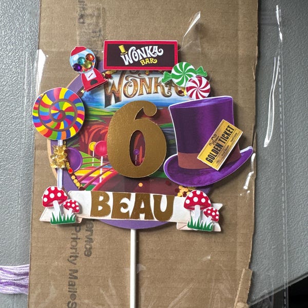 Willy Wonka Cake Topper, Willy Wonka Cake Decor, Willy Wonka Party ...