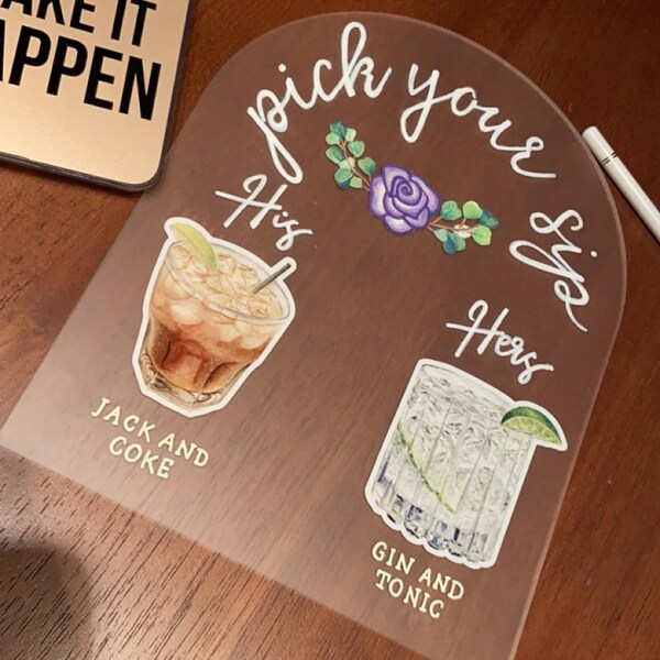 Transfusion Cocktail Sticker, Signature Drink Sticker, DIY Wedding Bar ...