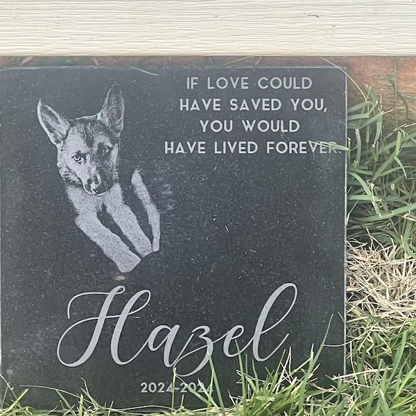 Pet Memorial Stone, Pet Memorial Gift, Dog Headstone, Dog Memorial, Pet ...
