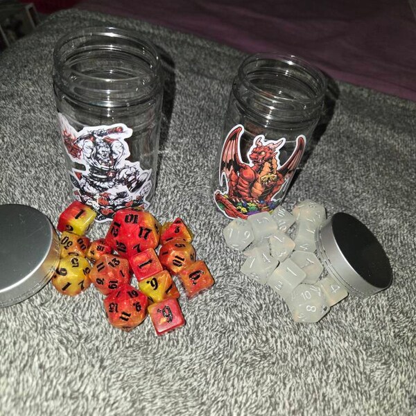 Display Bottles for 7 and 11 Dice Sets | Holds Resin and Metal Dice ...