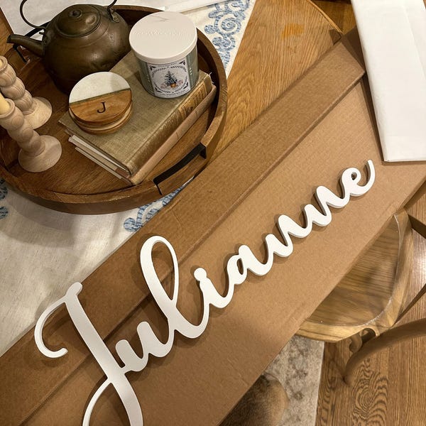 Custom Wood Baby Name Sign Letter Wall Art Kids Room Art Wall Art for ...