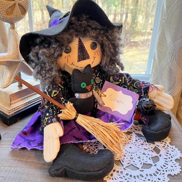 Handmade Modern 16” Raggedy Ann Doll in a Shimmer Hearts on Hearts ...