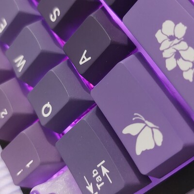 12 Keycaps Set Blooming Flowers PBT Keycaps for Mechanical Keyboards ...