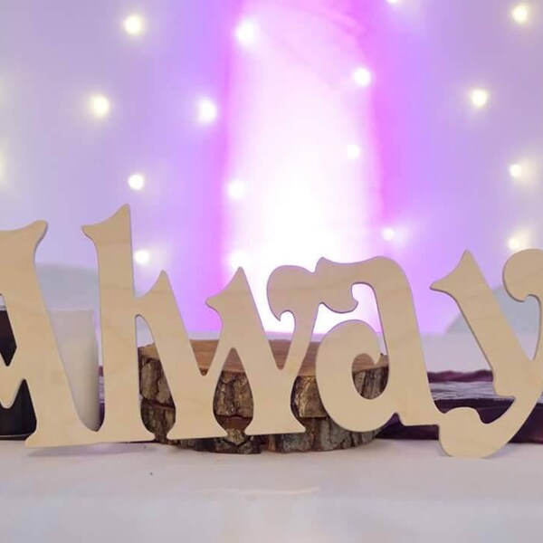 Wooden Name Sign - Wood Word Sign - Custom Word Sign - Free Standing ...