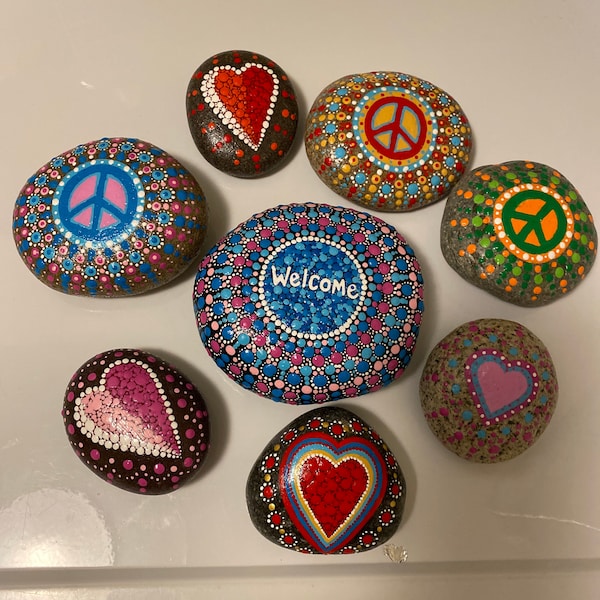 Custom Peace Rocks ~ Set of 2 - Etsy
