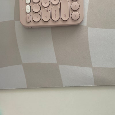 Cute Beige Desk Mat Checkered Y2k Aesthetic Desk Accessories - Etsy