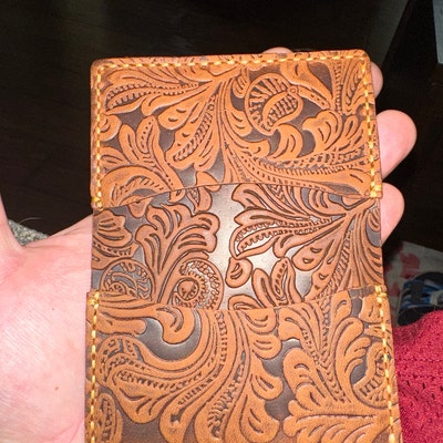Hand Stitched Long Leather Wallet With Plus Size Phone Pocket for Men ...