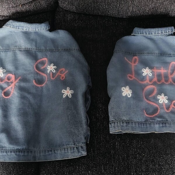 Kids Hand Embroidered Denim Jacket | Personalized Name Kids Jean Jacket ...