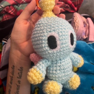Neutral Chao Handmade Crochet Plush Keychain - Etsy