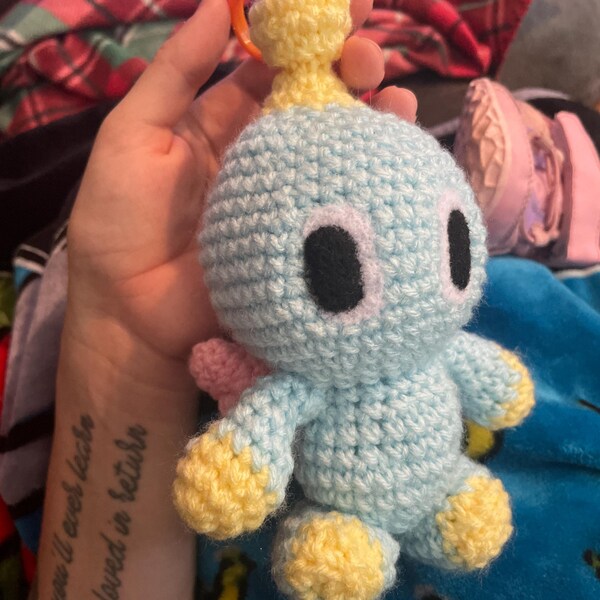 Neutral Chao Handmade Crochet Plush Keychain - Etsy