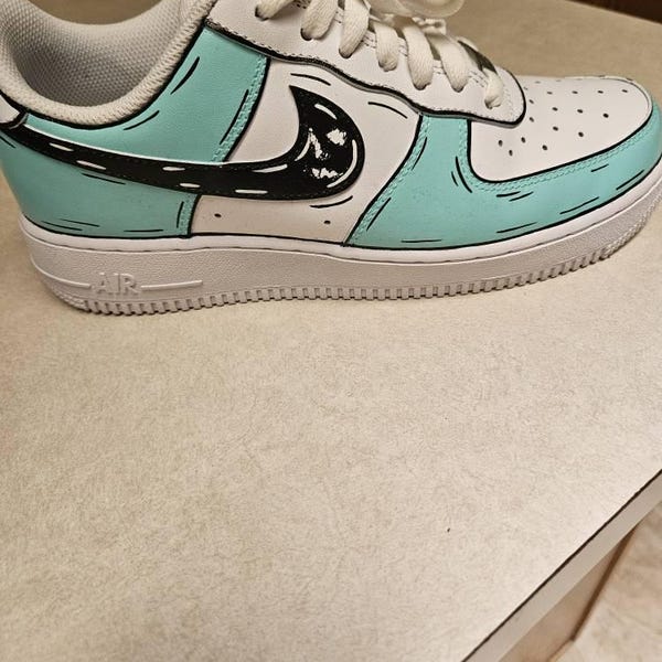 Orange Splash Air Force One Hand Painted Black Drip Air Force 1 Custom ...