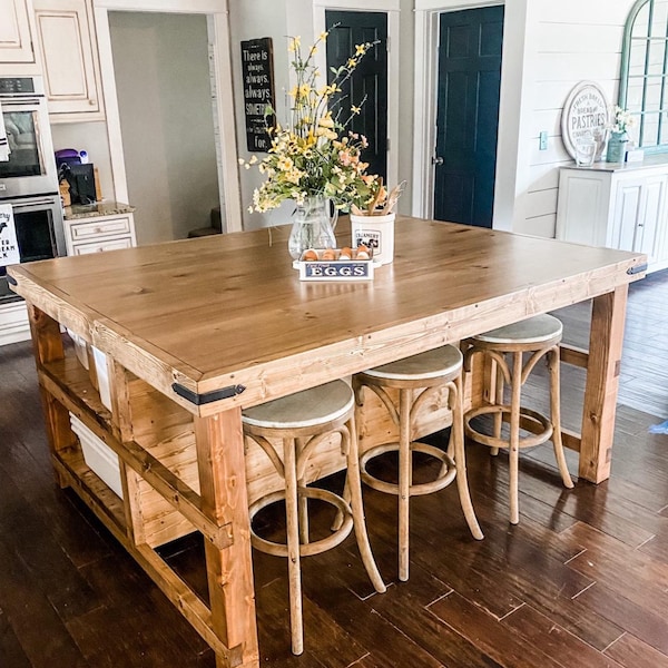 Wood Kitchen Island - Etsy