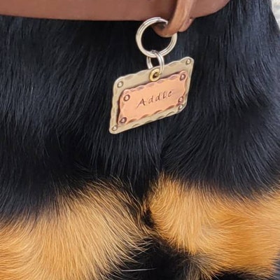 Large Dog Tag Personalized Pet ID Tag With Hand Stamped and Engraved ...