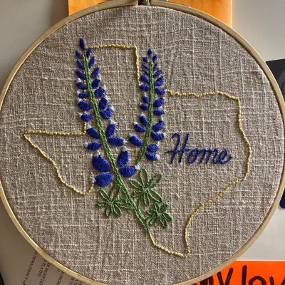 Texas Bluebonnet Hand Embroidery Pattern PDF Download, State Floral DIY ...