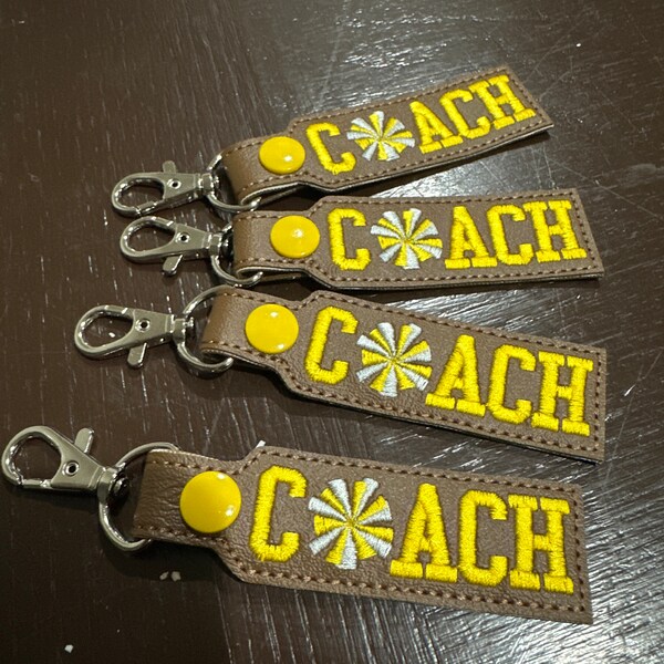 Cheer Coach Keychain, Cheerleading Key Fob, Cheerleader Coach Gift ...
