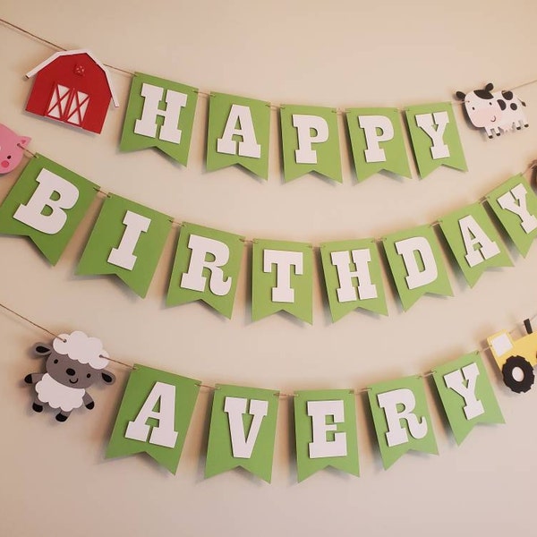 Farm Animal Banner, Barnyard Banner, Barnyard Theme Party, Barnyard ...