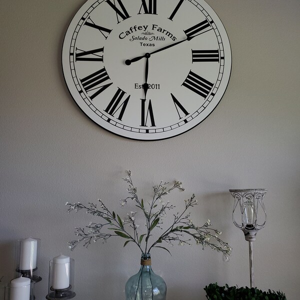 Hamilton White Wall Clock, Large Wall Clock, Choose From 8 Sizes. Extra ...