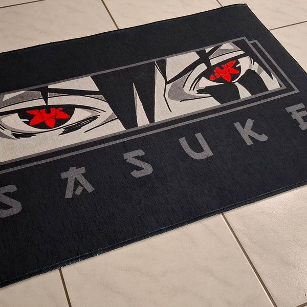 Sasuke Sharingan Eyes Floor Mat, Custom Anime Floor Mat, Non-slip Home ...