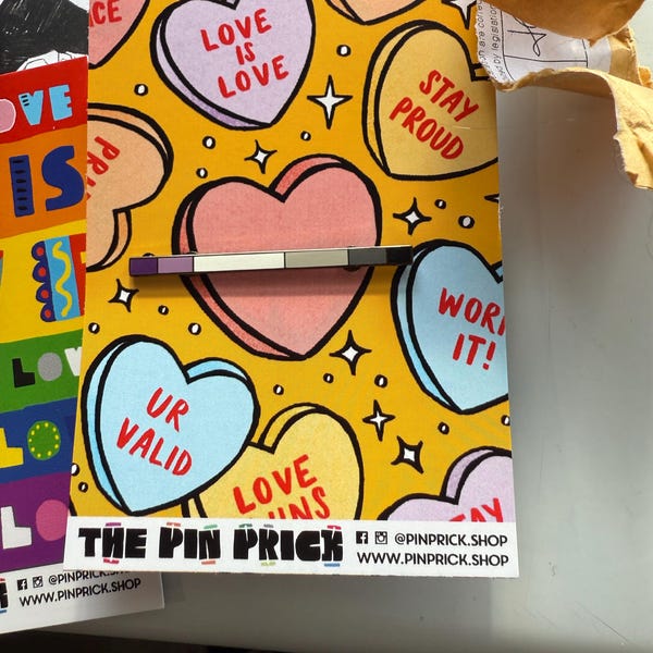 Non-binary Ribbon Pin — Subtle Pride Flag Small Mini Minimalist Enamel ...