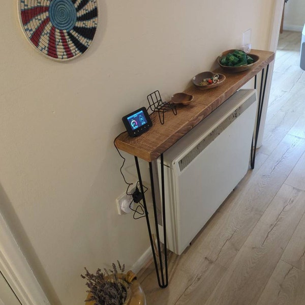 Omni Rustic Console Table With Black 3 Pin Hairpin Legs. hallway Table ...