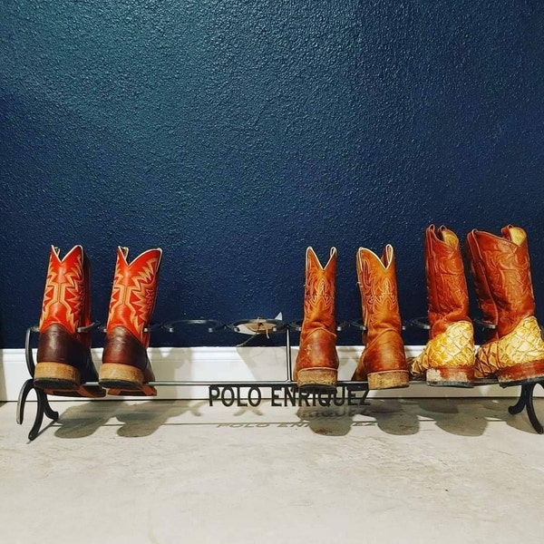 Rustic Custom Horseshoe Boot Rack - 1, 2, 3, or 4 Pairs - Handmade ...