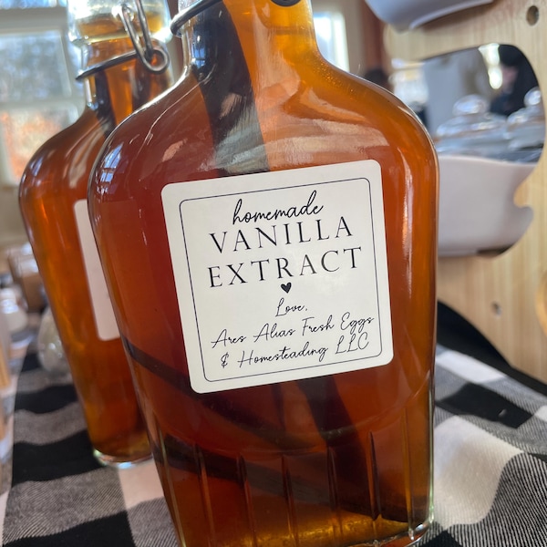 Vanilla Extract Labels, Homemade Vanilla Labels Front and Back ...