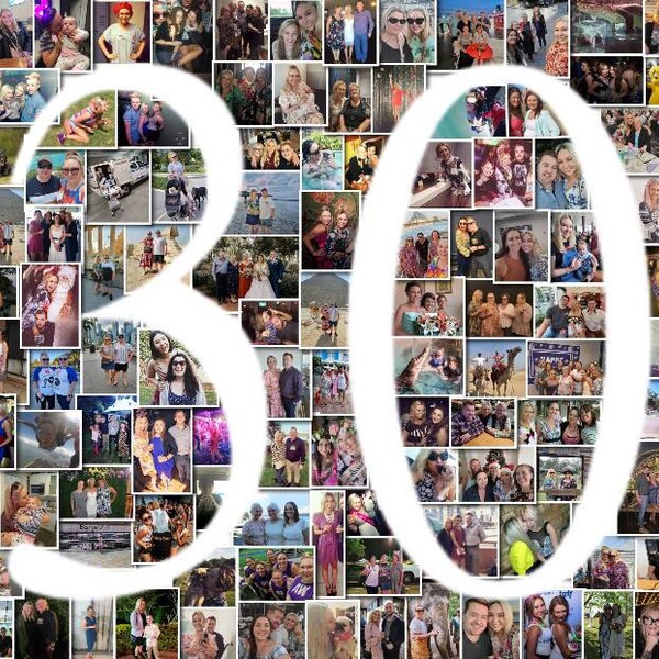 60th Birthday Photo Collage, Number Photo Collage, Anniversary Gift ...