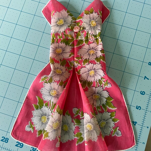 Vintage Hanky Bright Emerald Green With Pink Tiger Lilies Bluebells ...