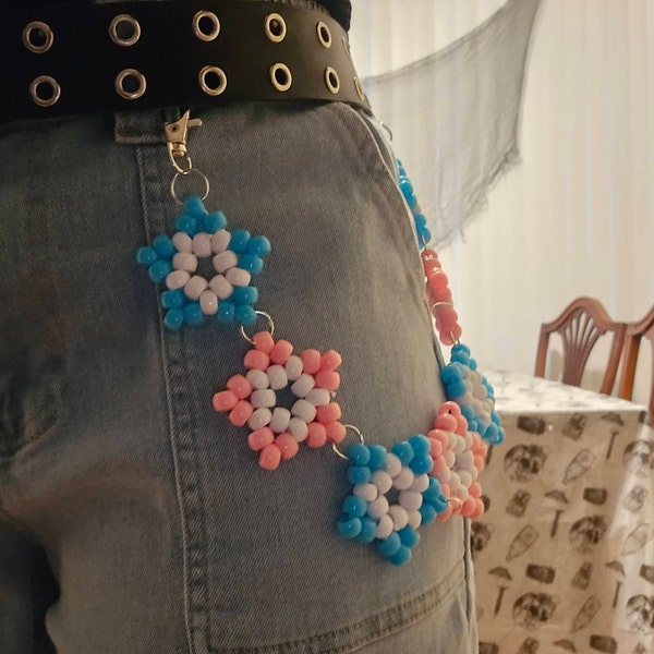 Trans Flag Kandi Star Belt Chain - Etsy