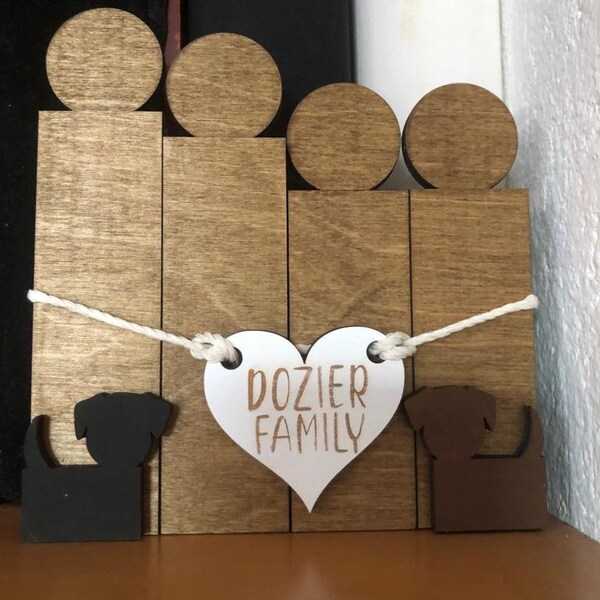 Wooden Family Block Family Figures | Tiered Tray Decor | Shelf Sitter ...