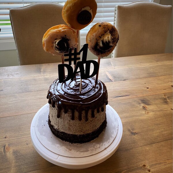 Number 1 Dad Cake Topper, Happy Father's Day Cake Topper, Glitter Happy ...