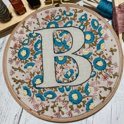 Tiny Flower Letter b Hand Embroidery Pattern / Digital PDF Download ...