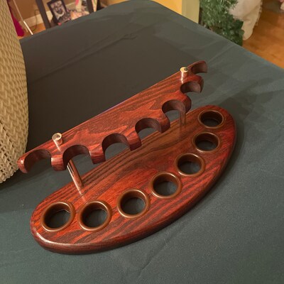 Personalised Pipe Stand for 7 Smoking Bowls Tobacco Pipe Rack Wooden ...