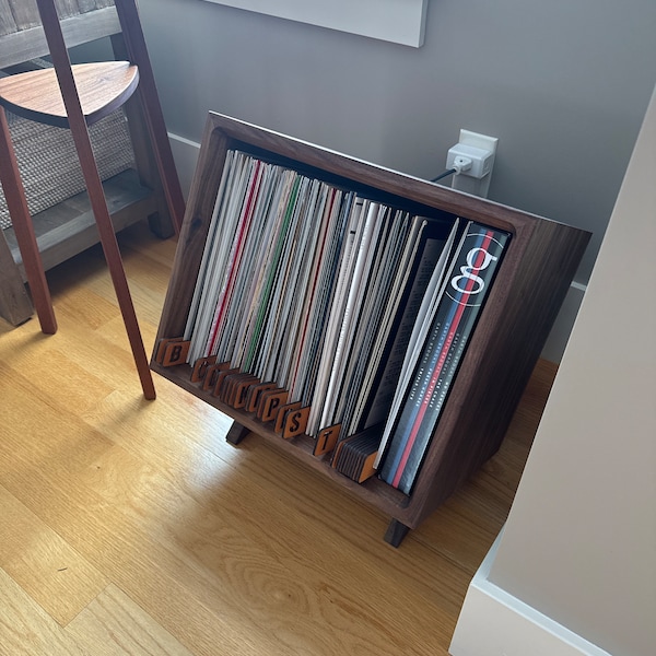 The Krebson Cubby Vinyl Storage Stand - Walnut Vinyl Storage - Ash ...