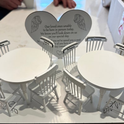 Wedding Memorial Set, Loved Ones in Heaven, WHITE, Wedding Memory Table ...