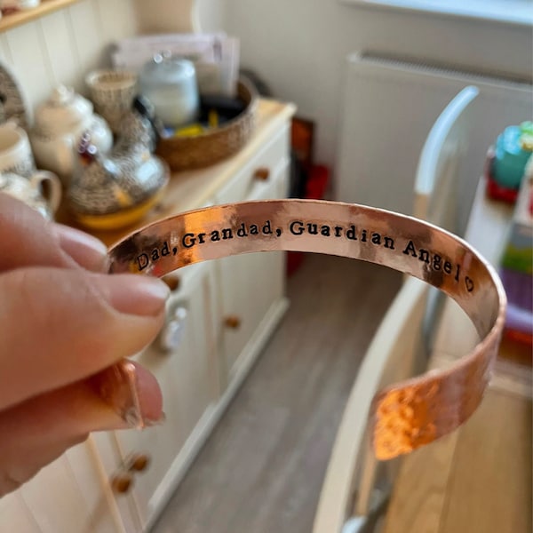 Mens Personalised Copper Cuff, Personalised Copper Bracelet, Valentine ...