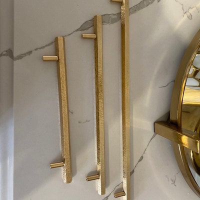 Hexagon Hammered Brass Solid Handmade Drawer Knobs Pulls Handles/dresser Knobs Cabinet Pull ...