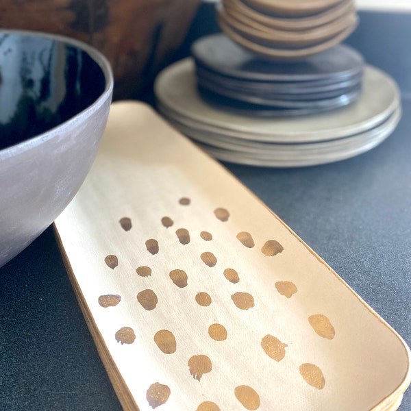 Black Rectangle Ceramic Serving Tray, Rectangular Serving Platter ...