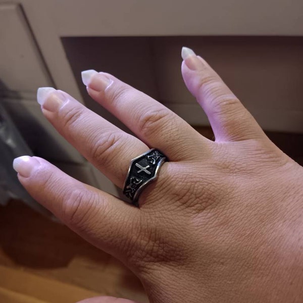 Viking Rune Ring - Your Choice of Rune Symbol - Adjustable US Sizes 9 ...