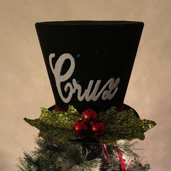 Frosty Snowman Top Hat Christmas Tree Topper: Holly Berry Decor - Etsy
