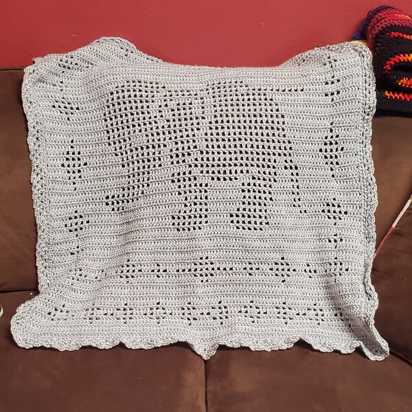 Filet Elephant Blanket Crochet Pattern - the Lavender Chair - *PDF FILE ...