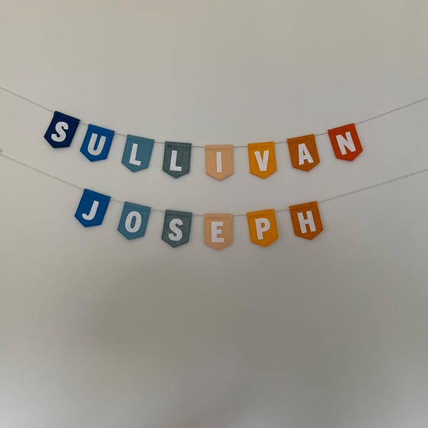 Pastel Felt Name Bunting Large Felt Flag Garland Girls Room Banner ...
