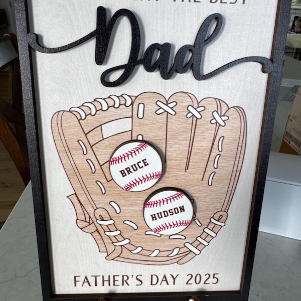 Personalized Father's Day Gift, the Best Dad Sign, Family Sign, Father ...
