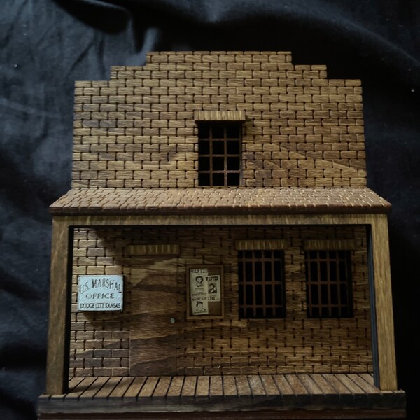 O Scale Miniature Gunsmoke Dodge City Marshal Office/jail Matt Dillon ...