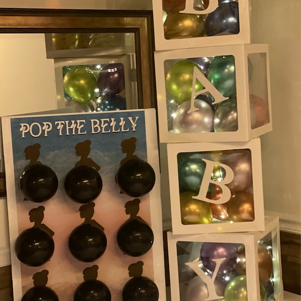 Pop the Belly Gender Reveal Party | DIGITAL PRINTABLE DOWNLOAD | Baby ...